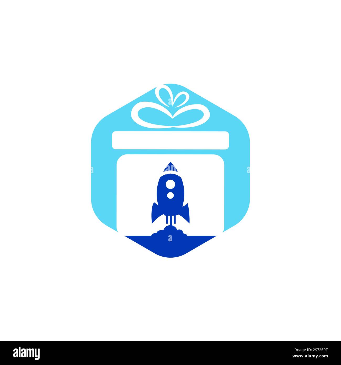 Gift Package with Rocket speed vector logo design. Unique delivery and ...