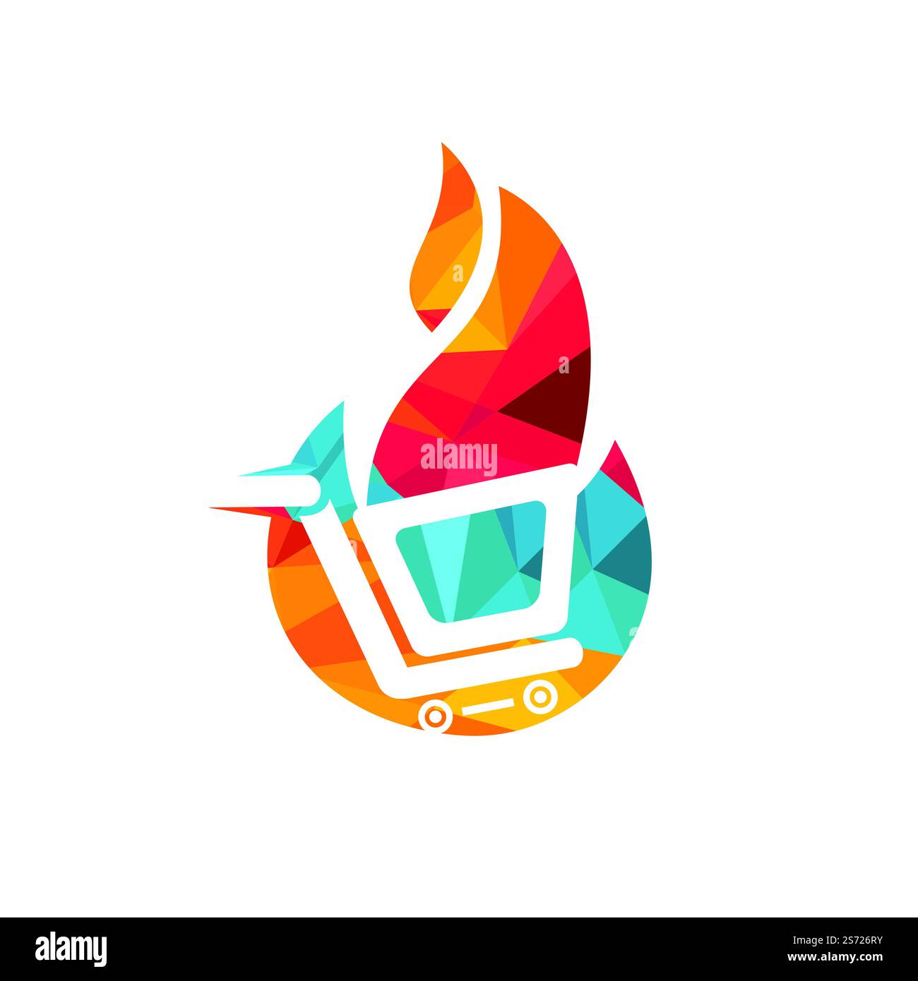 Fire cart shop vector logo design template. Hot Sale logo symbol or ...