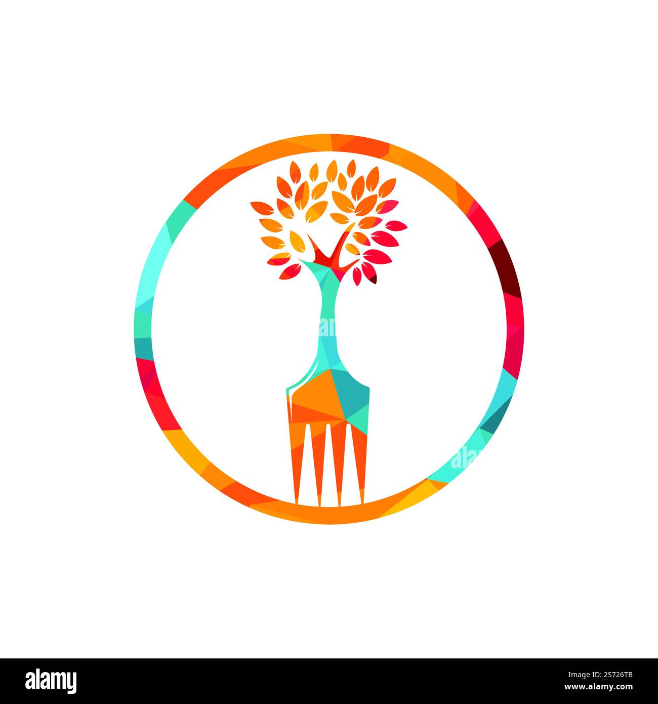 Fork tree vector logo design. Restaurant and farming logo concept Stock ...