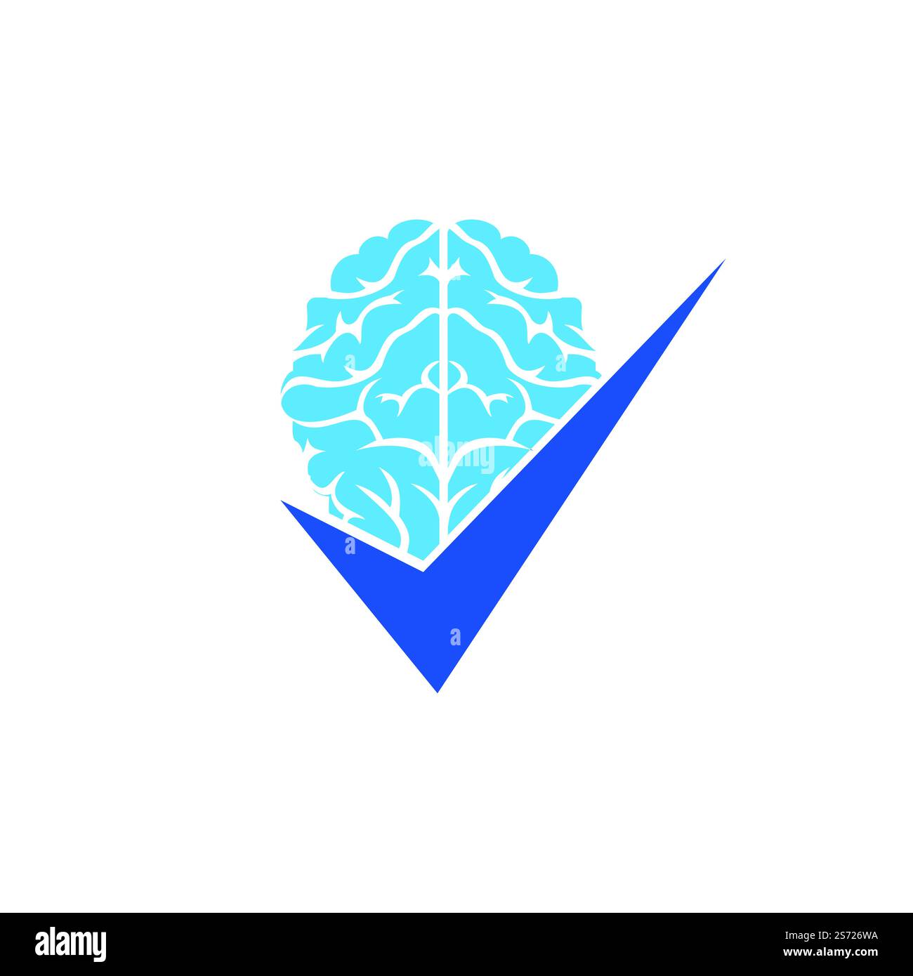 Brain check vector logo design. Brain and tick icon logo Stock Vector ...