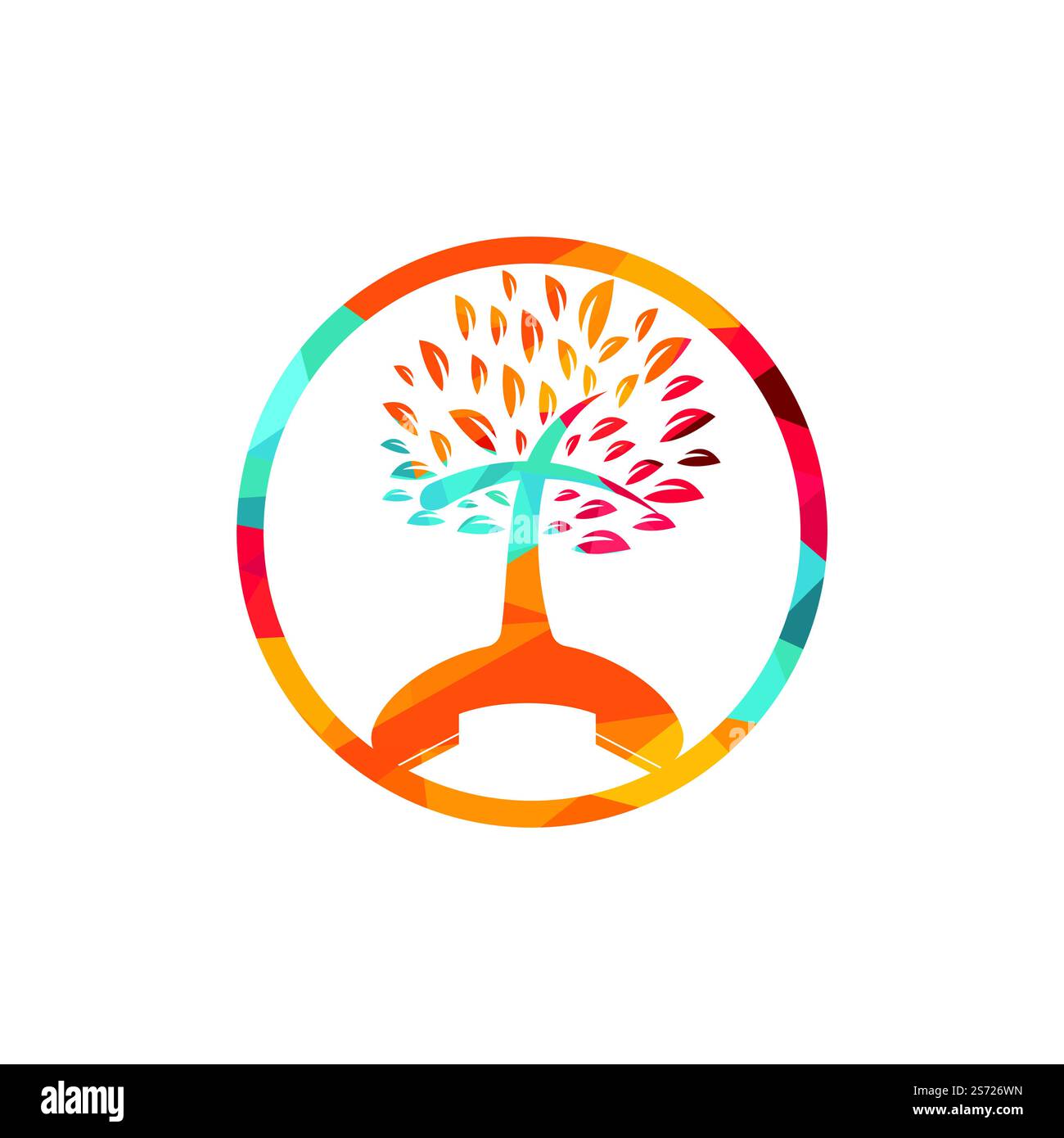Church call logo concept. Handset and church tree vector logo design ...