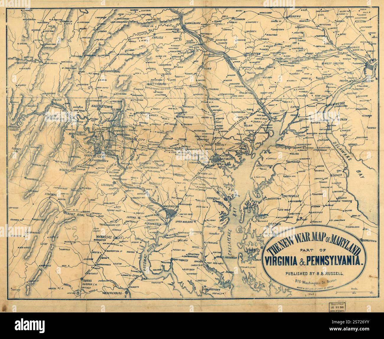 The new war map of Maryland, part of Virginia & Pennsylvania 1863 by ...