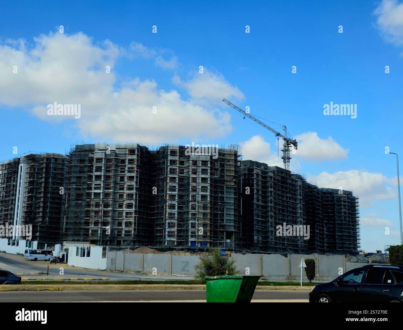 Giza, Egypt, December 13 2024: A construction site of new high rise in ...