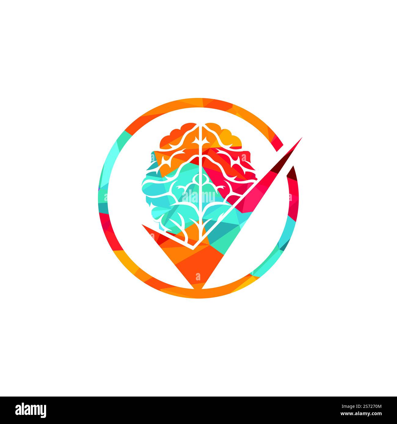 Brain check vector logo design. Brain and tick icon logo Stock Vector ...