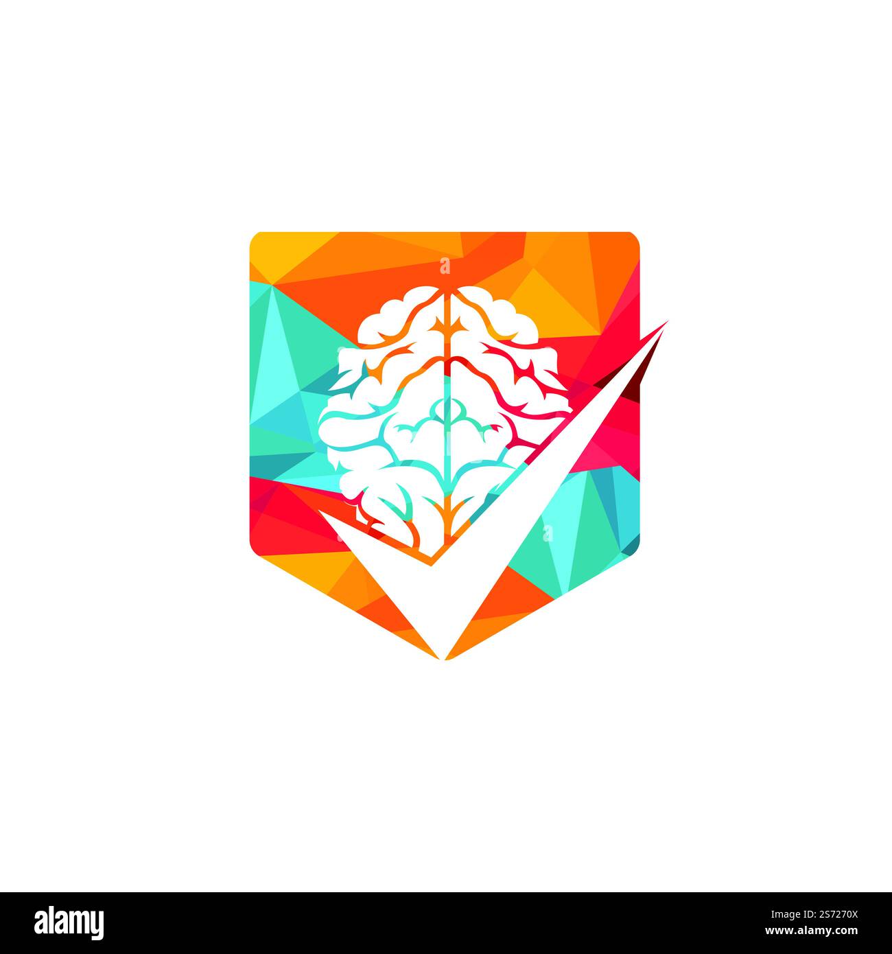 Brain check vector logo design. Brain and tick icon logo Stock Vector ...