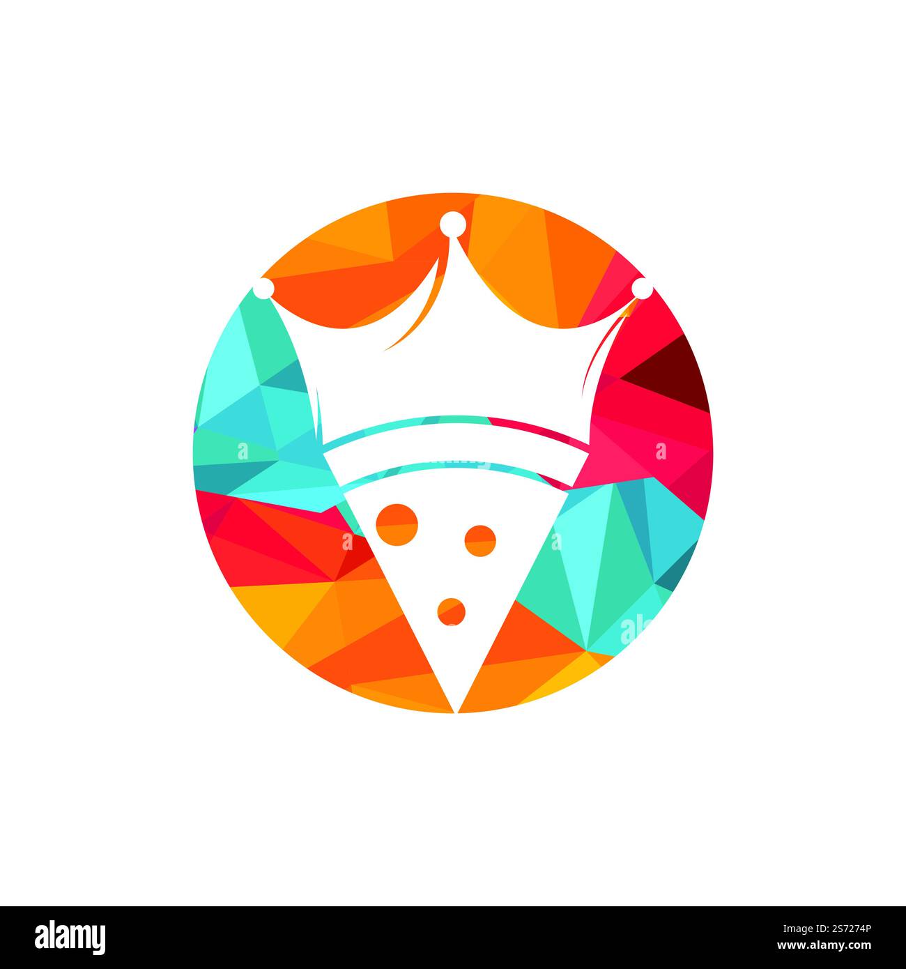 Pizza king vector logo design template. Crown and pizza slice icon ...