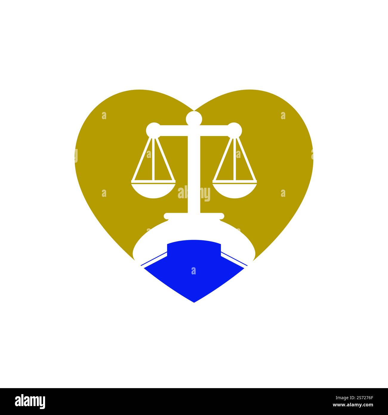 Law call vector logo design template. Handset and balance with heart ...