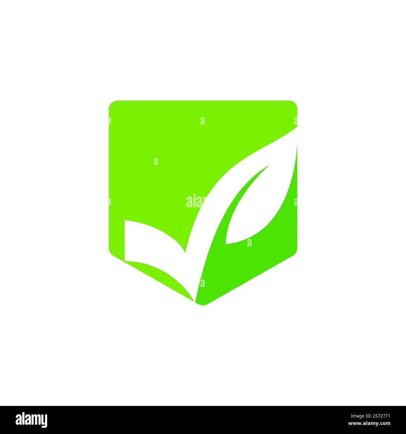Organic check logo template illustration. Check leaf icon logo design ...