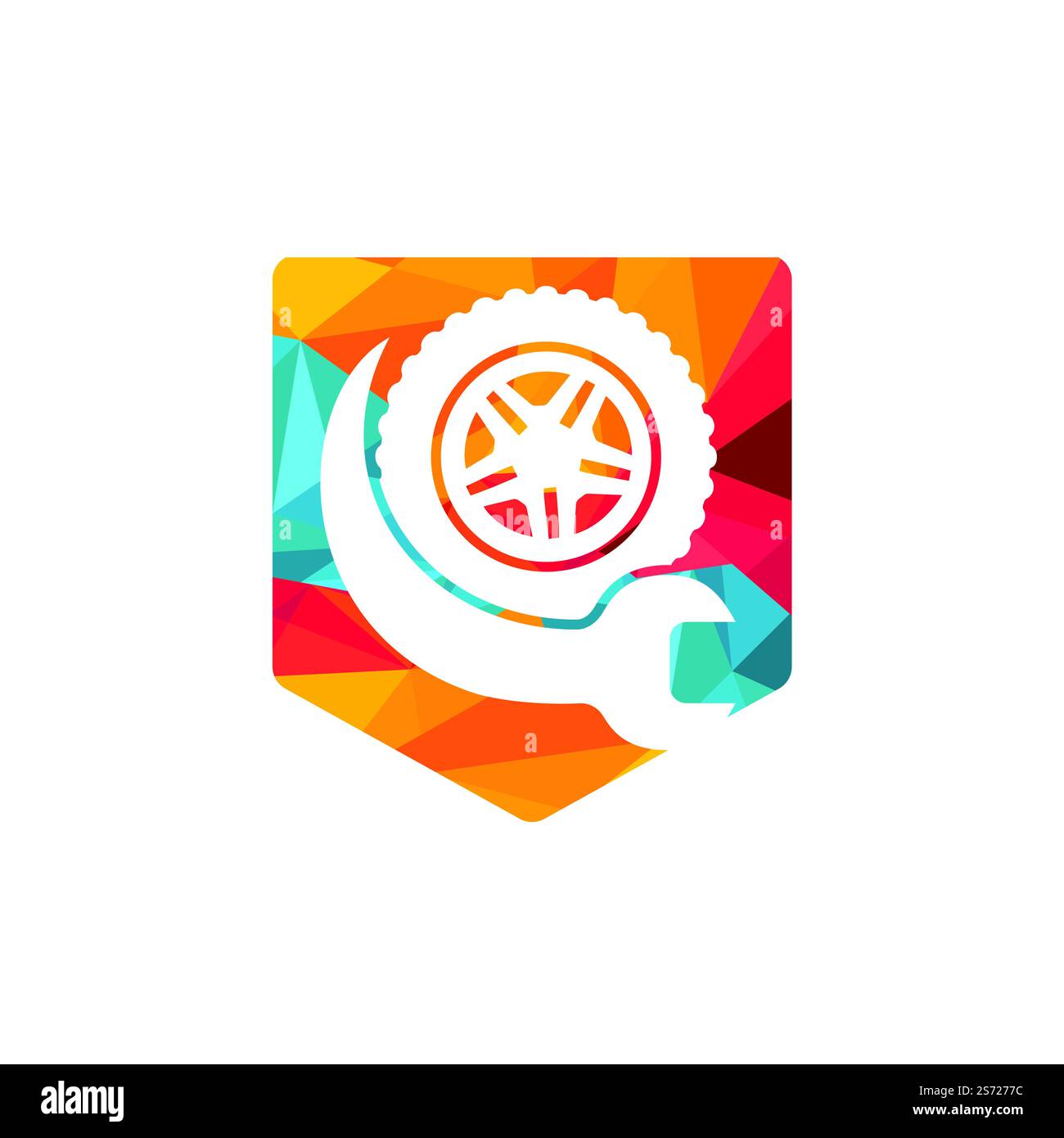 Tire repair shop vector logo design. Wrench and tire icon design Stock ...