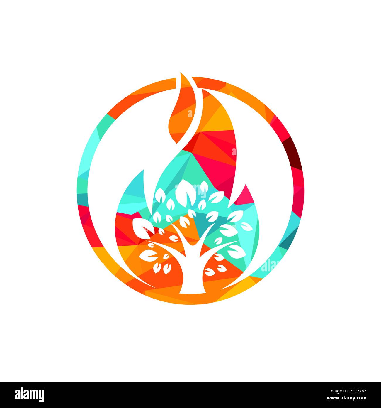 Fire Tree vector logo design template Stock Vector Image & Art - Alamy