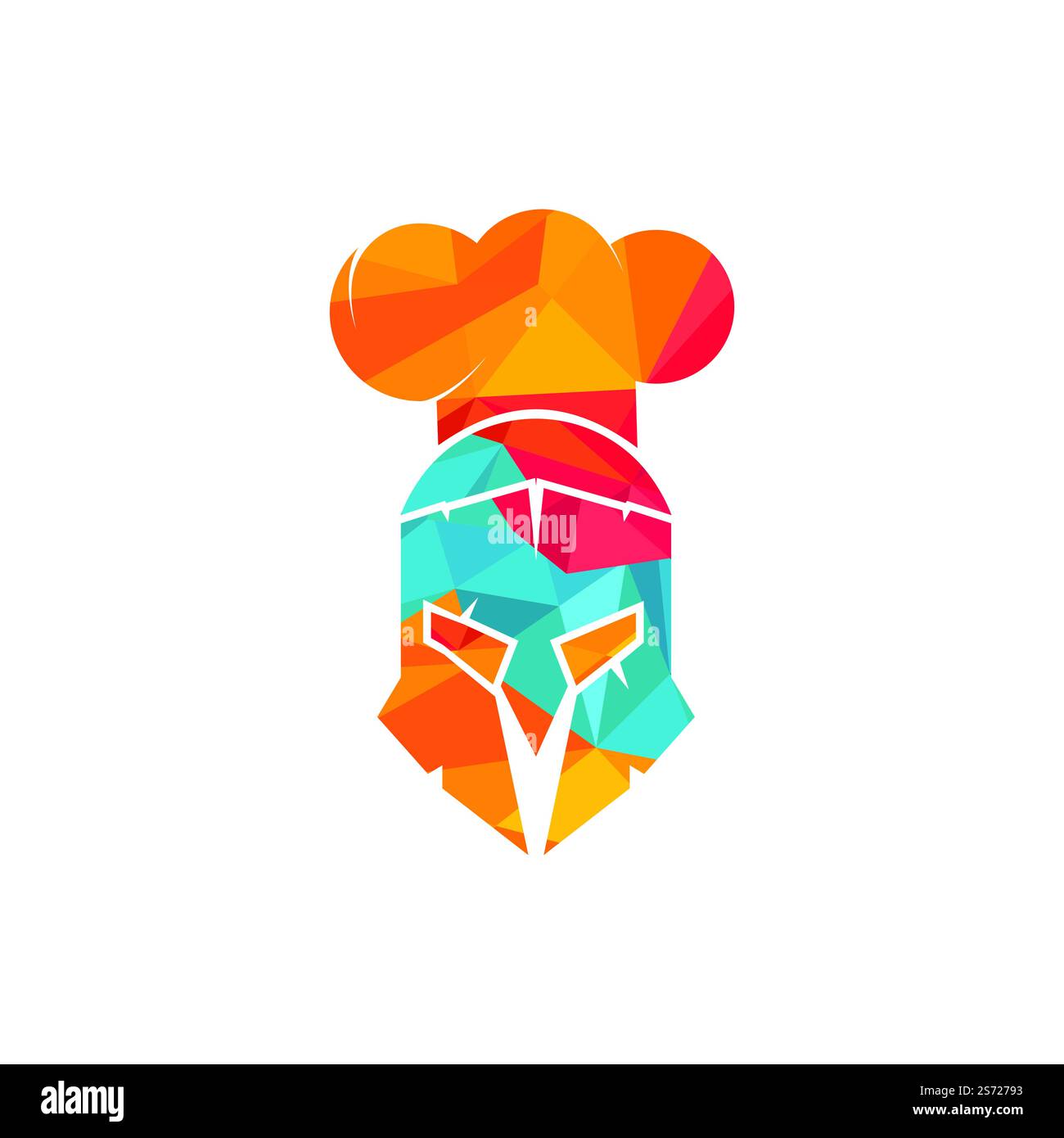 Spartan chef vector logo design template. Minimal logo of chef warrior ...
