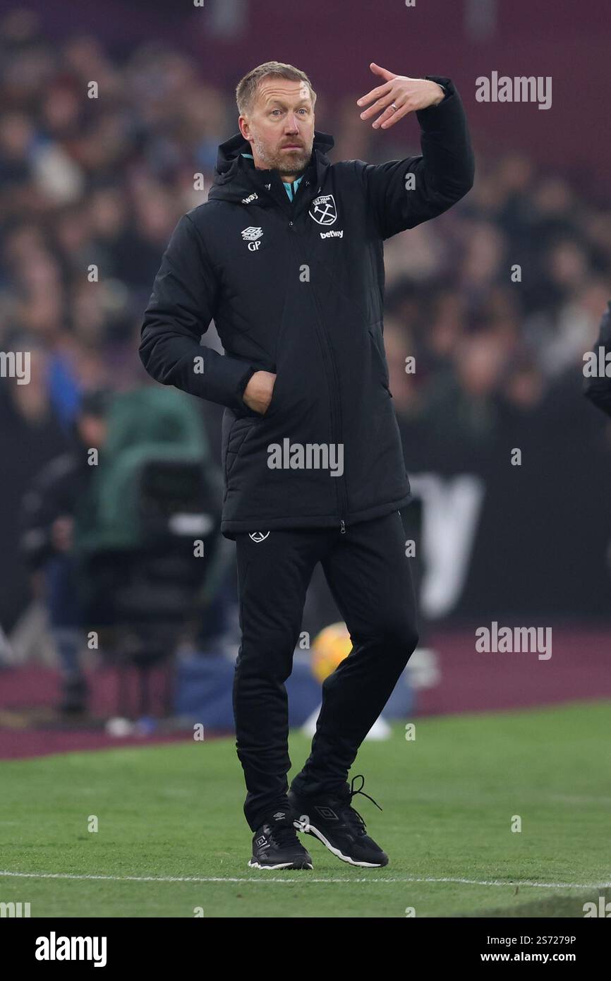 London, UK. 18th Jan, 2025. Graham Potter, Manager of West Ham United ...