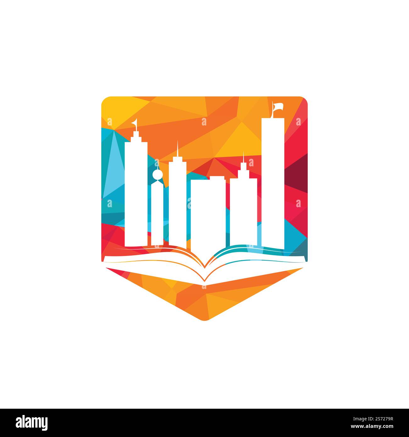 Education building logo design. Vector of book and a building, symbol ...