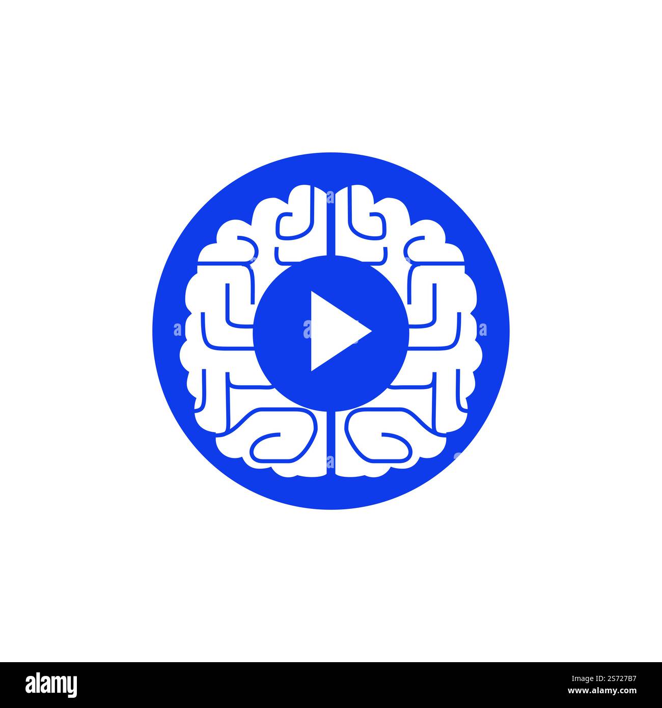 Brain media player vector logo design. Mind play logo template design ...