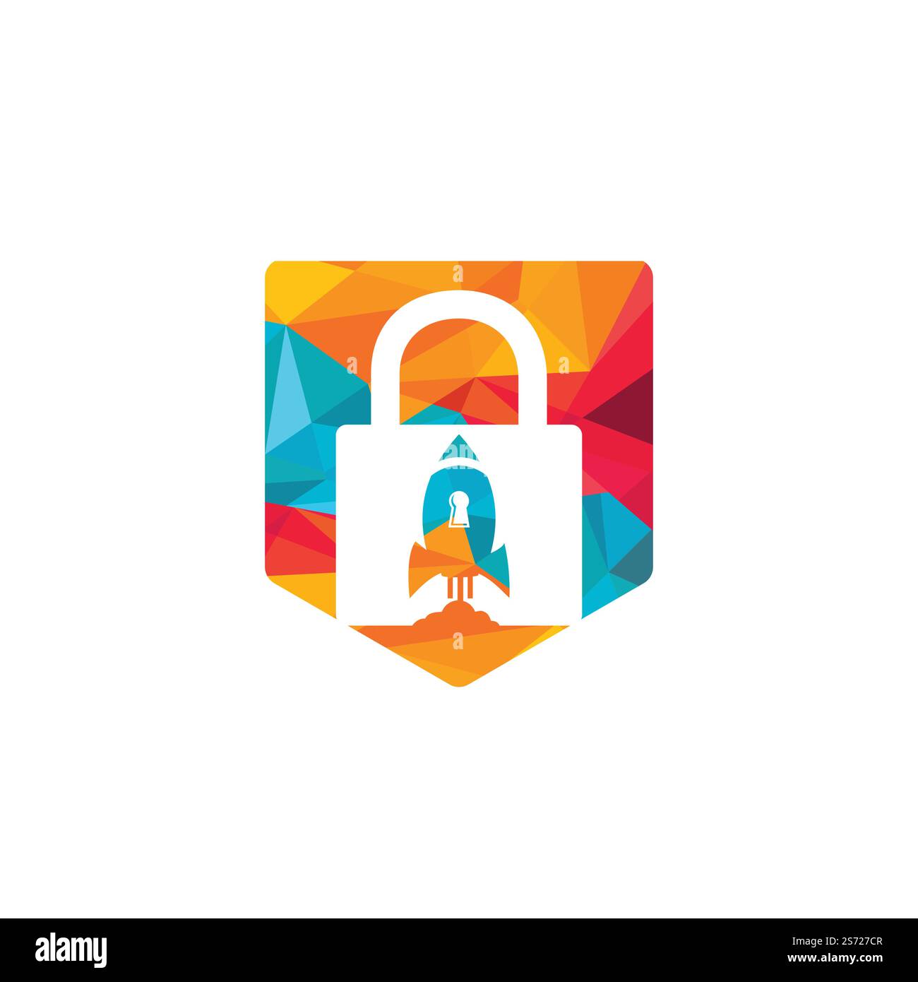 Padlock rocket vector logo design. Security rocket logo concept Stock ...