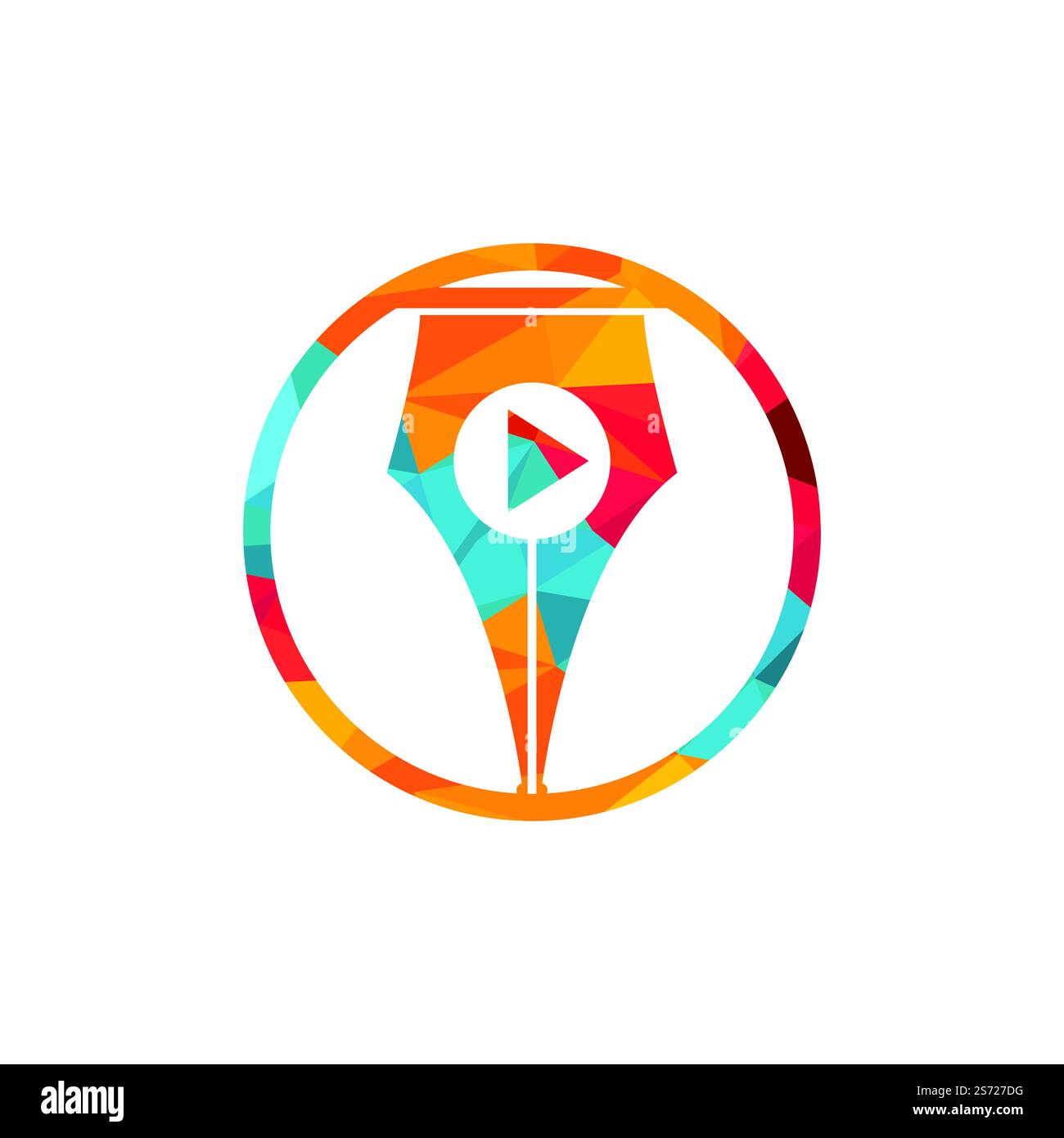 Media pen vector logo design. Pen and play button logo icon design ...