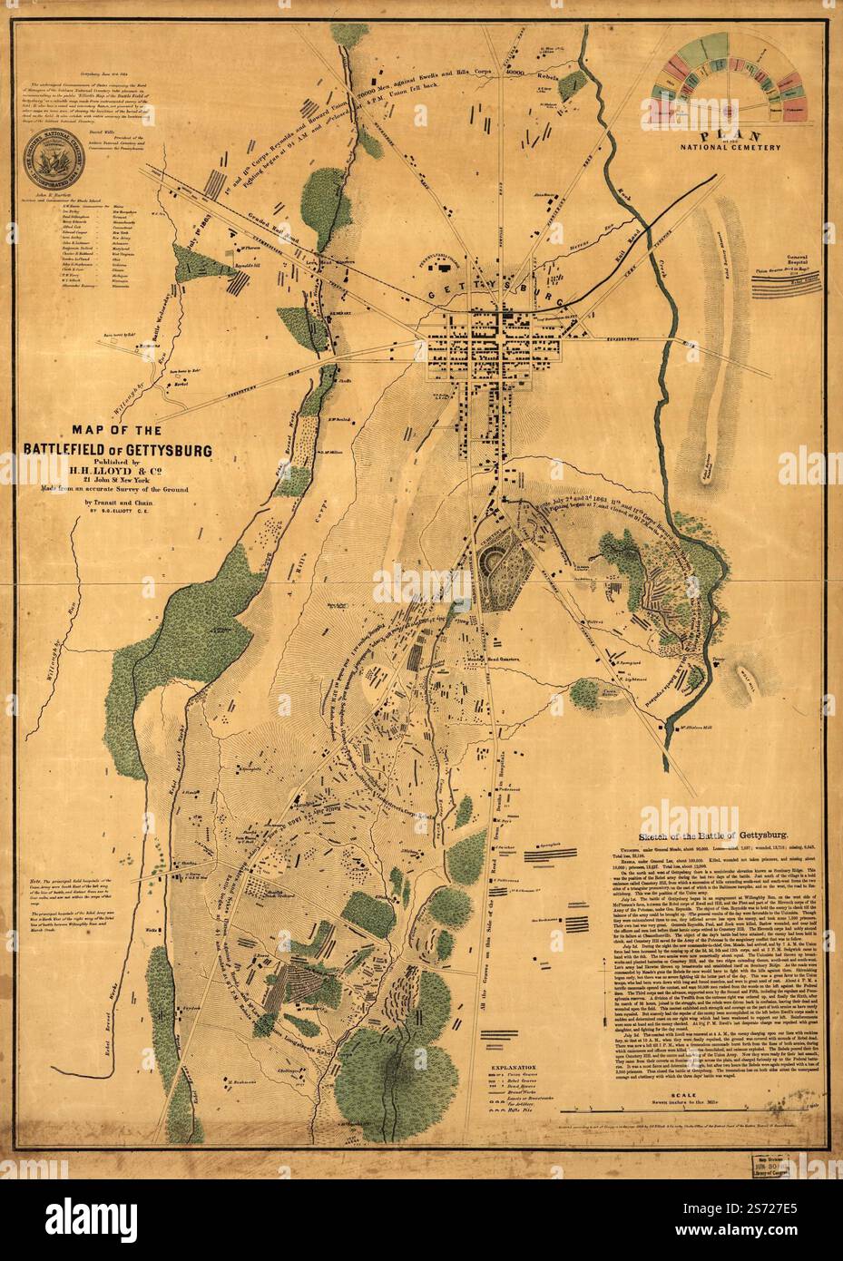 Gettysburg pennsylvania map hi-res stock photography and images - Alamy