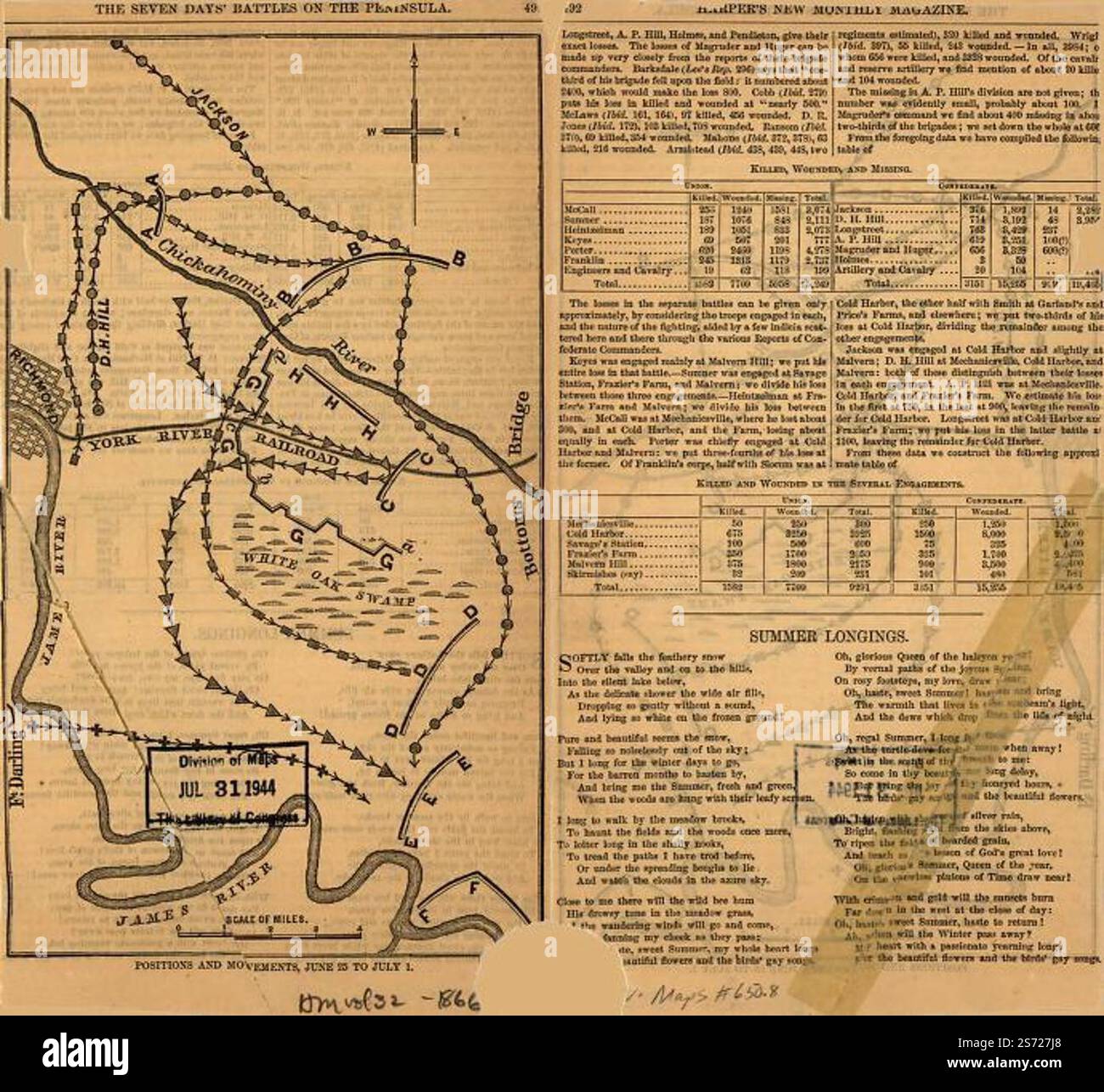 The Seven Days' battles on the Peninsula ; Positions and movements ...