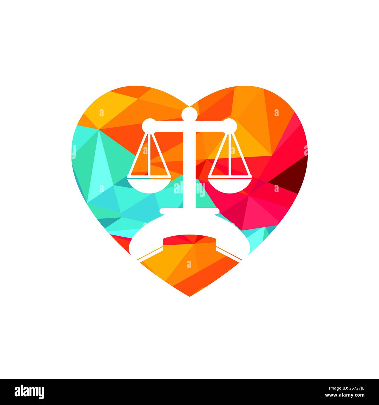 Law call vector logo design template. Handset and balance with heart ...
