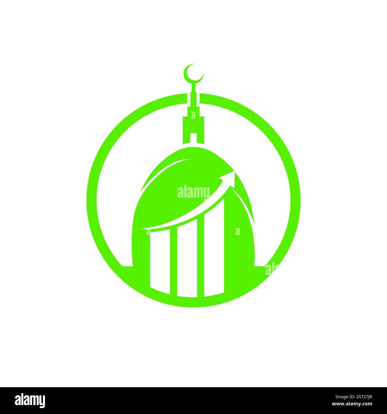 Islamic chart business vector logo design template. Mosque and bar ...