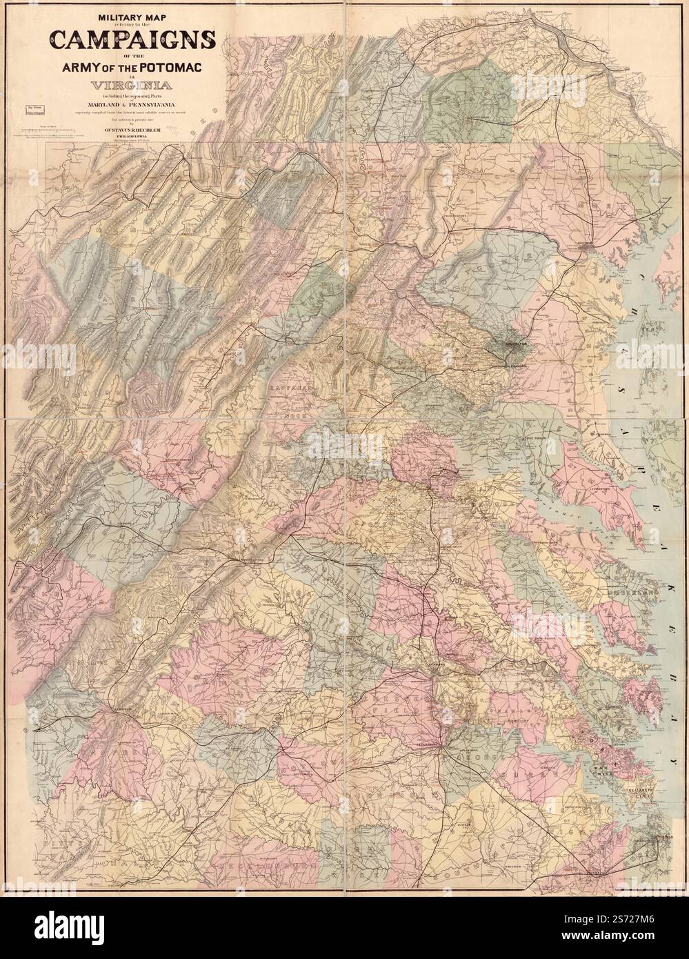 Military map refering [sic] to the campaigns of the Army of the Potomac ...