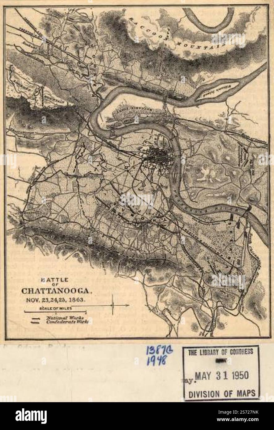 Battle of Chattanooga, Nov. 23, 24, 25, 1863. 1885 by Badeau Adam Stock ...