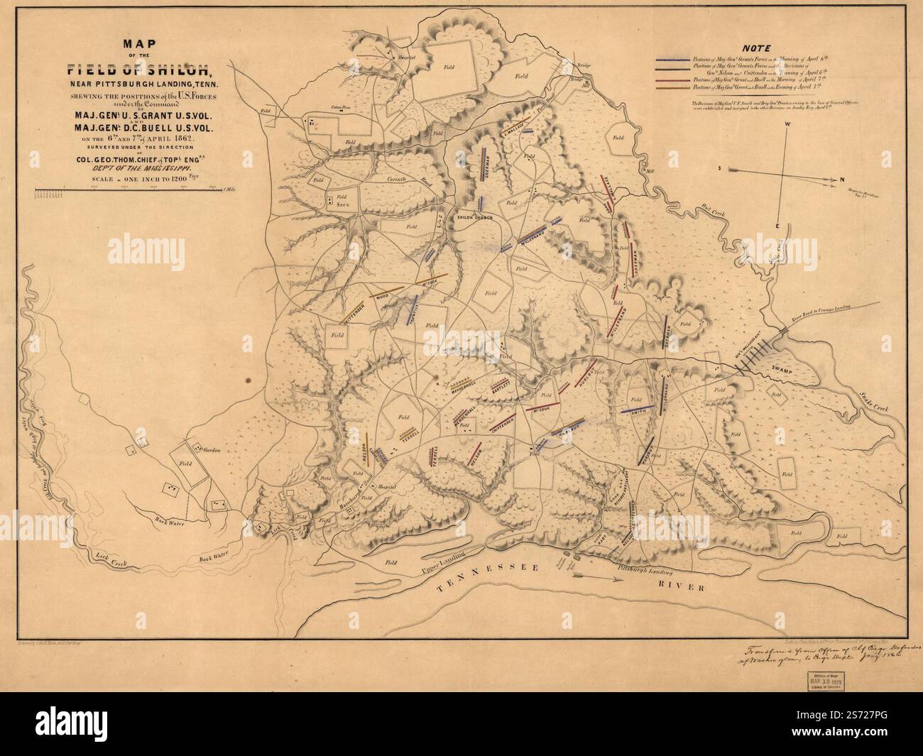 Battle of shiloh map hi-res stock photography and images - Alamy