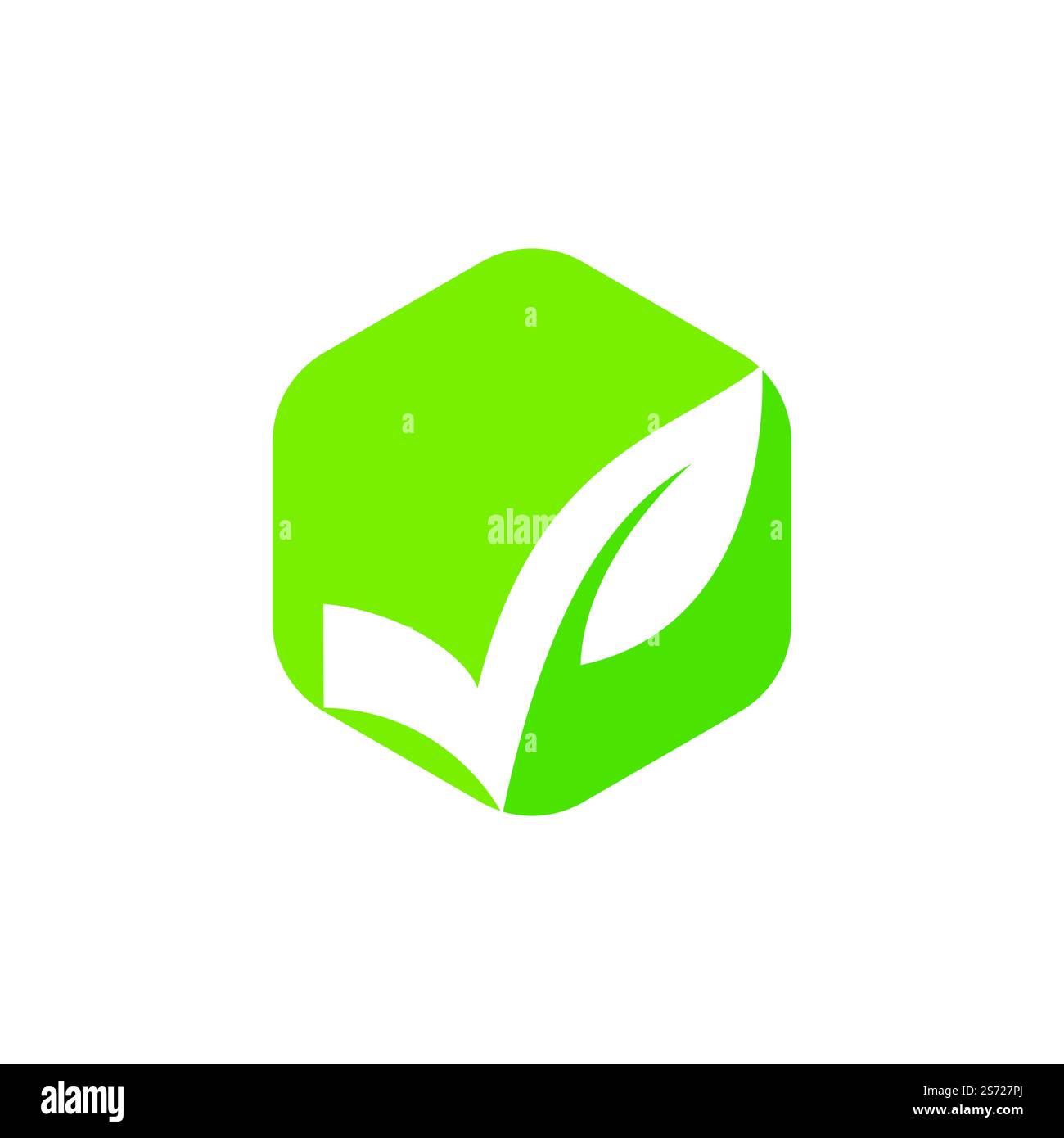 Organic check logo template illustration. Check leaf icon logo design ...