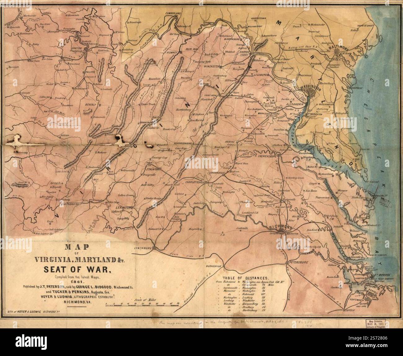 Map of Virginia, Maryland &c., seat of war, compiled from the latest ...