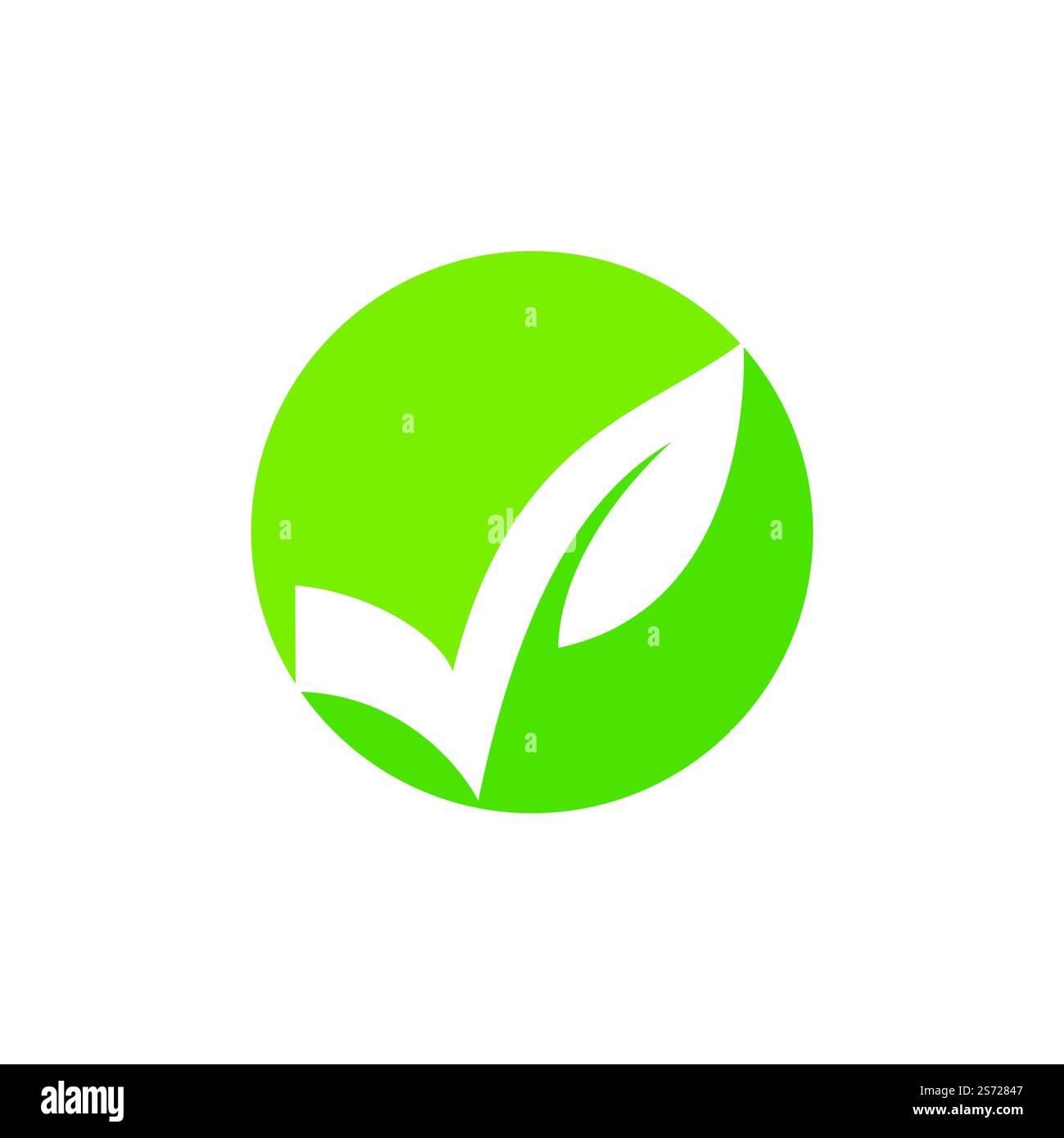 Organic check logo template illustration. Check leaf icon logo design ...