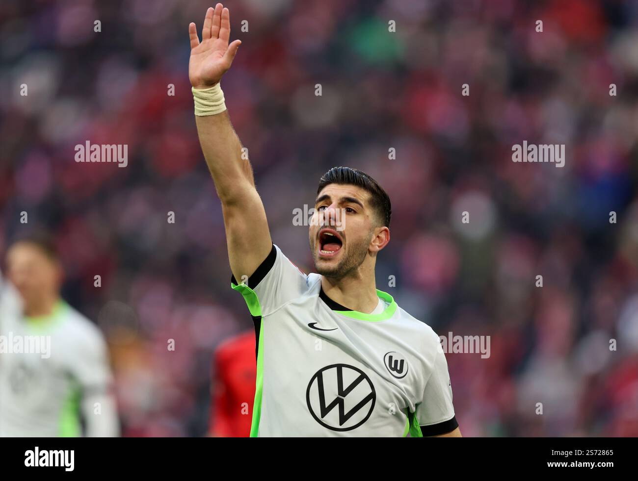 MUNICH, GERMANY - JANUARY 18: Konstantinos Koulierakis of VFL Wolfsburg ...