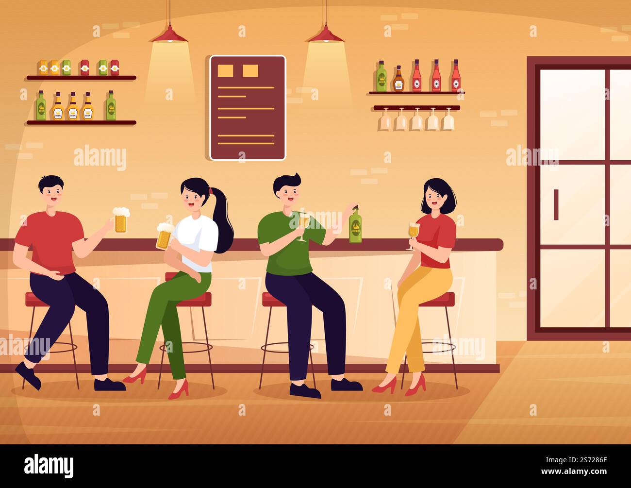 Wine Party Template Hand Drawn Cartoon Flat Illustration with People ...
