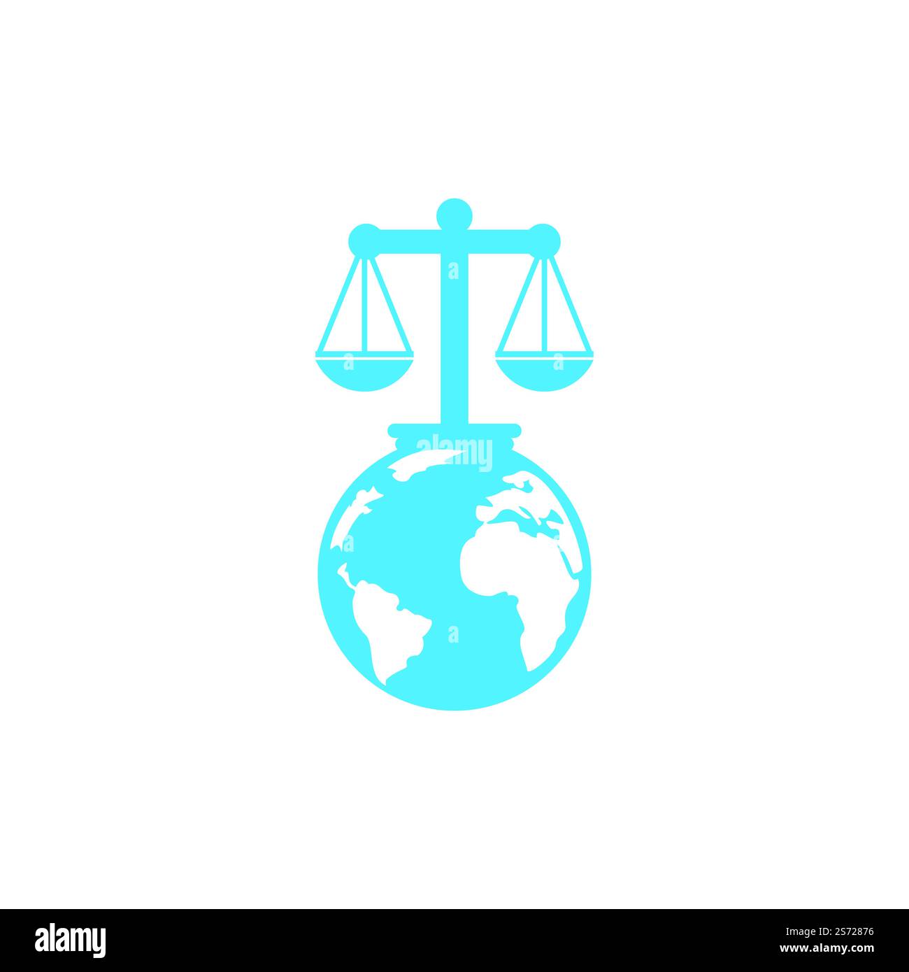 International tribunal and Supreme court logo concept. Scales on globe ...