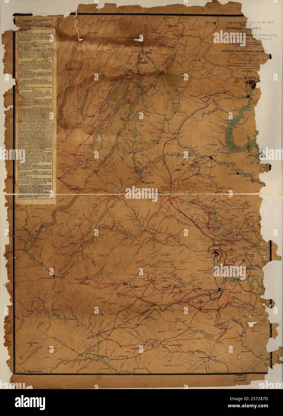 Central [Virginia] showing Maj. Gen'l P. H. Sherida[n's campaigns] and ...