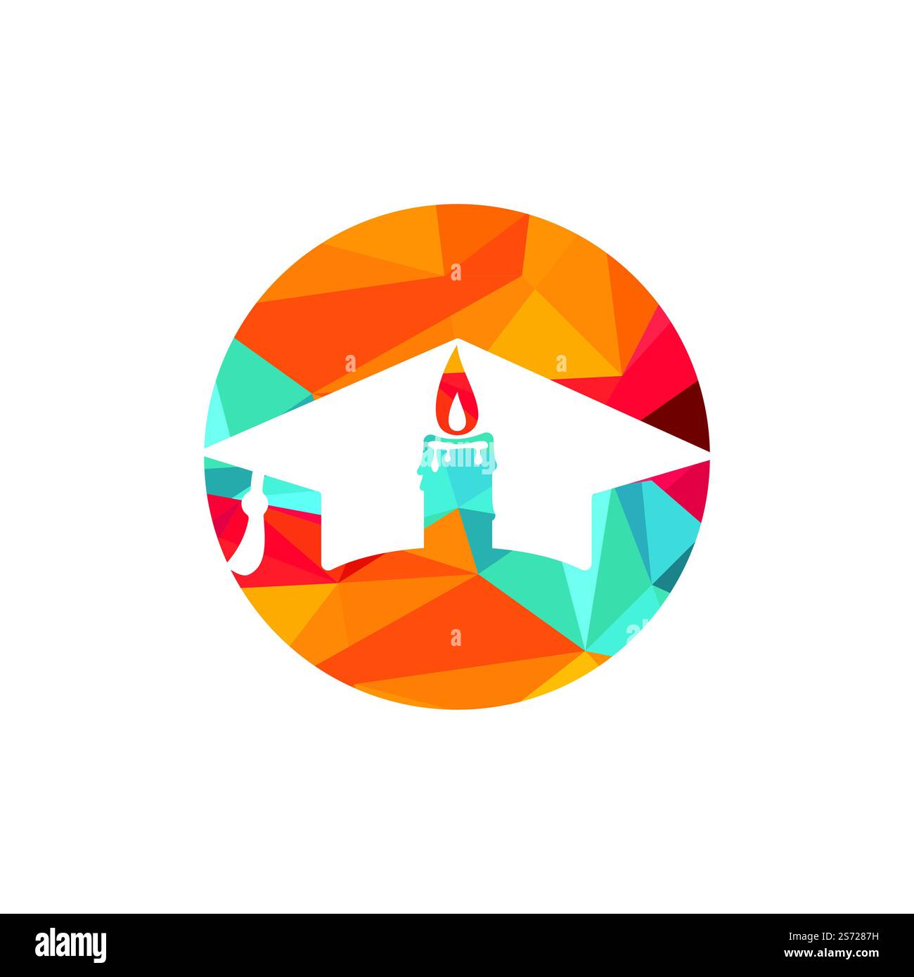 Educational and institutional logo design concept. Graduation cap with ...