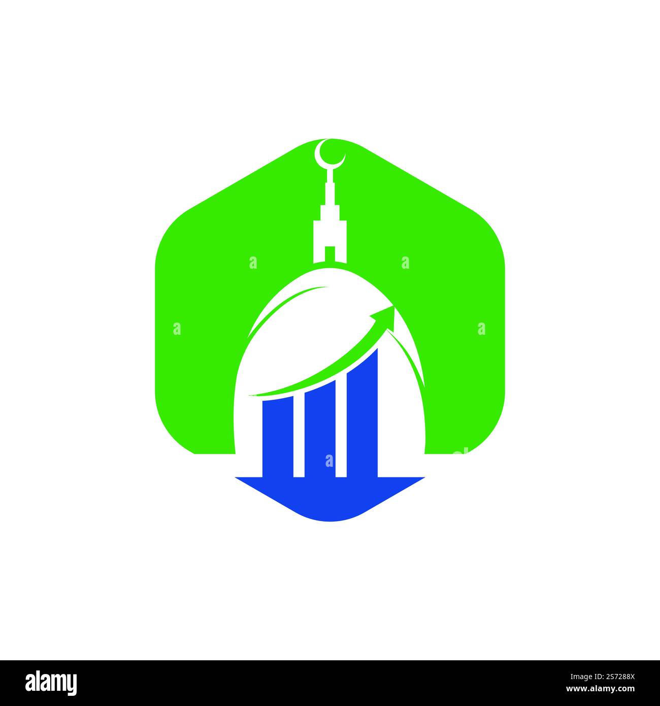 Islamic chart business vector logo design template. Mosque and bar ...
