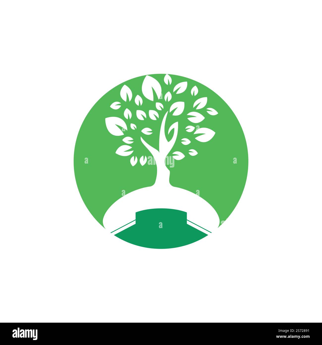 Nature call vector logo design. Handset tree icon design template Stock ...