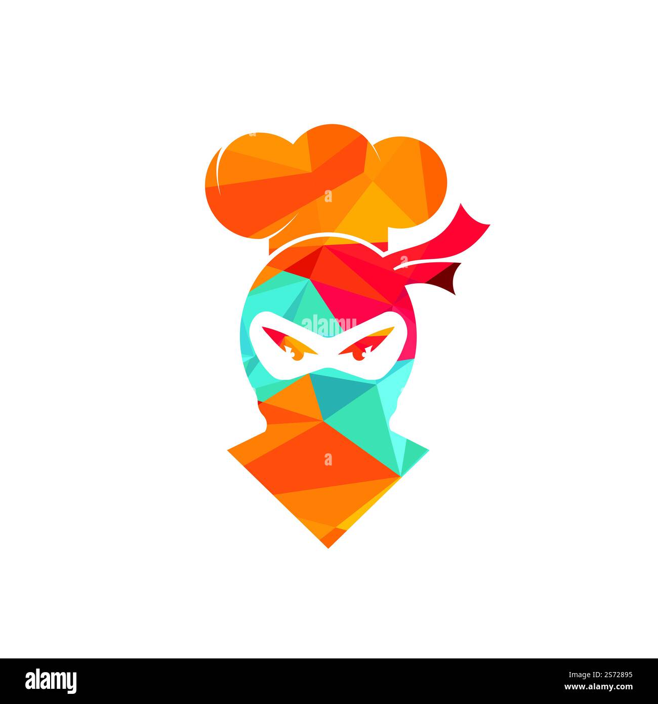 Ninja chef vector logo design. Ninja with chef hat icon Stock Vector ...