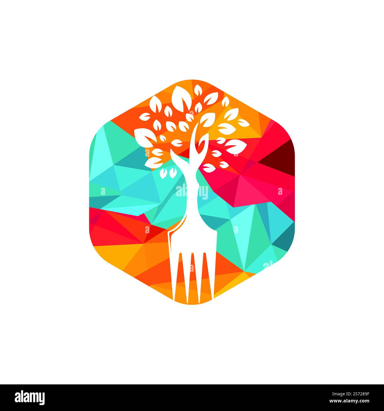 Fork tree vector logo design. Restaurant and farming logo concept Stock ...