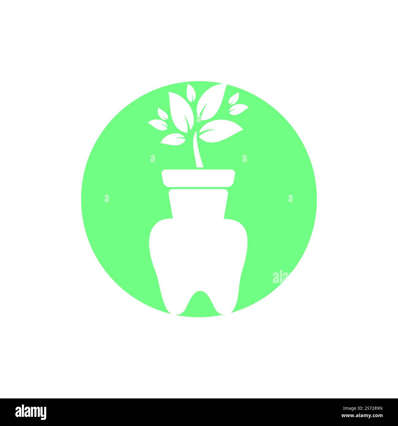 Dental garden vector logo design template. Tooth and flower pot icon ...