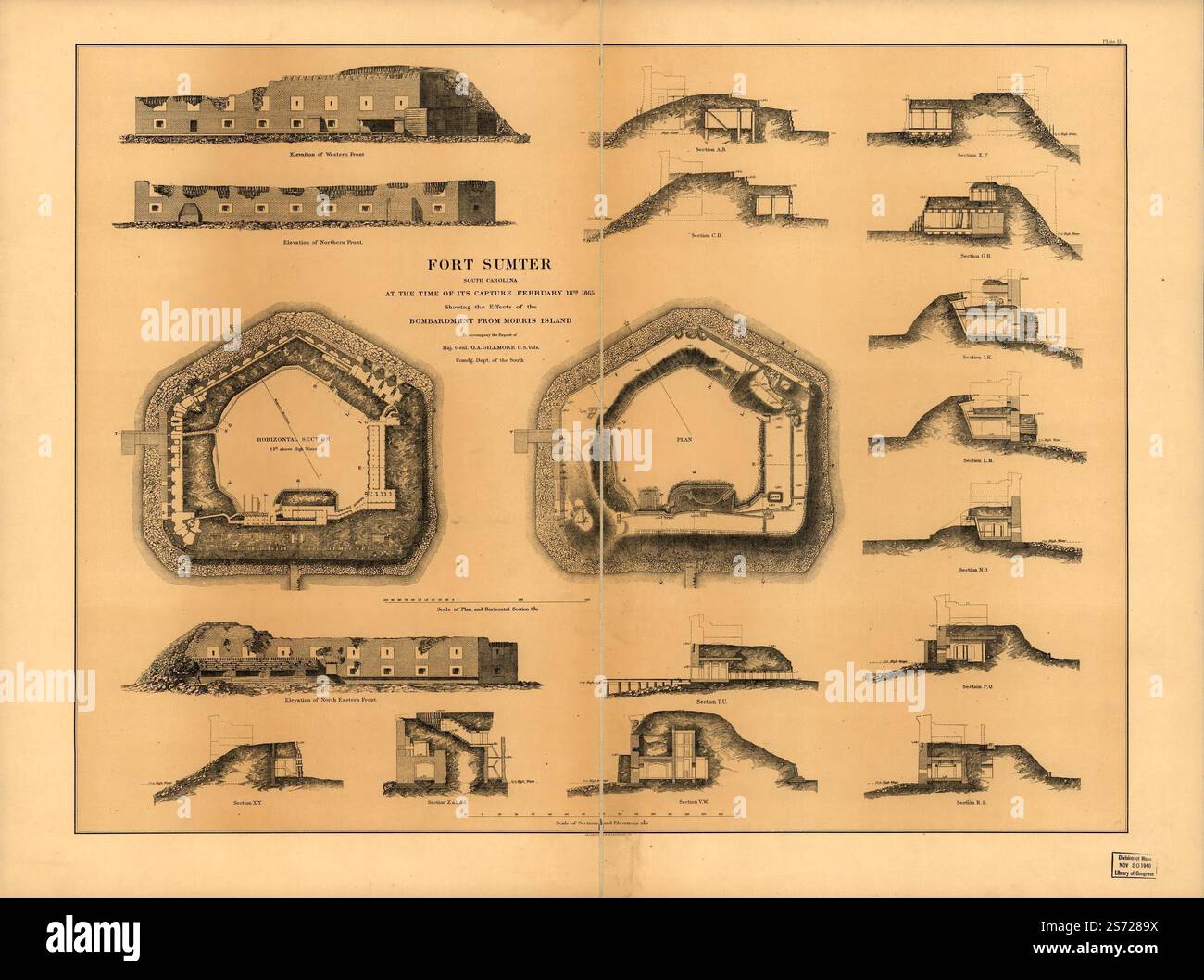 Fort Sumter, South Carolina at the time of its capture February 18th ...