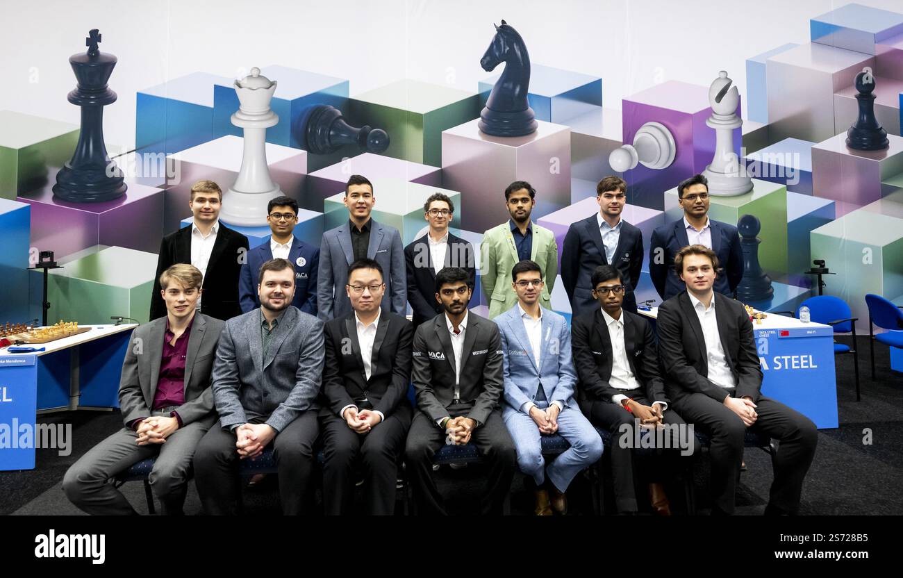 WIJK AAN ZEE - Group photo Masters on the first day of the Tata Steel ...