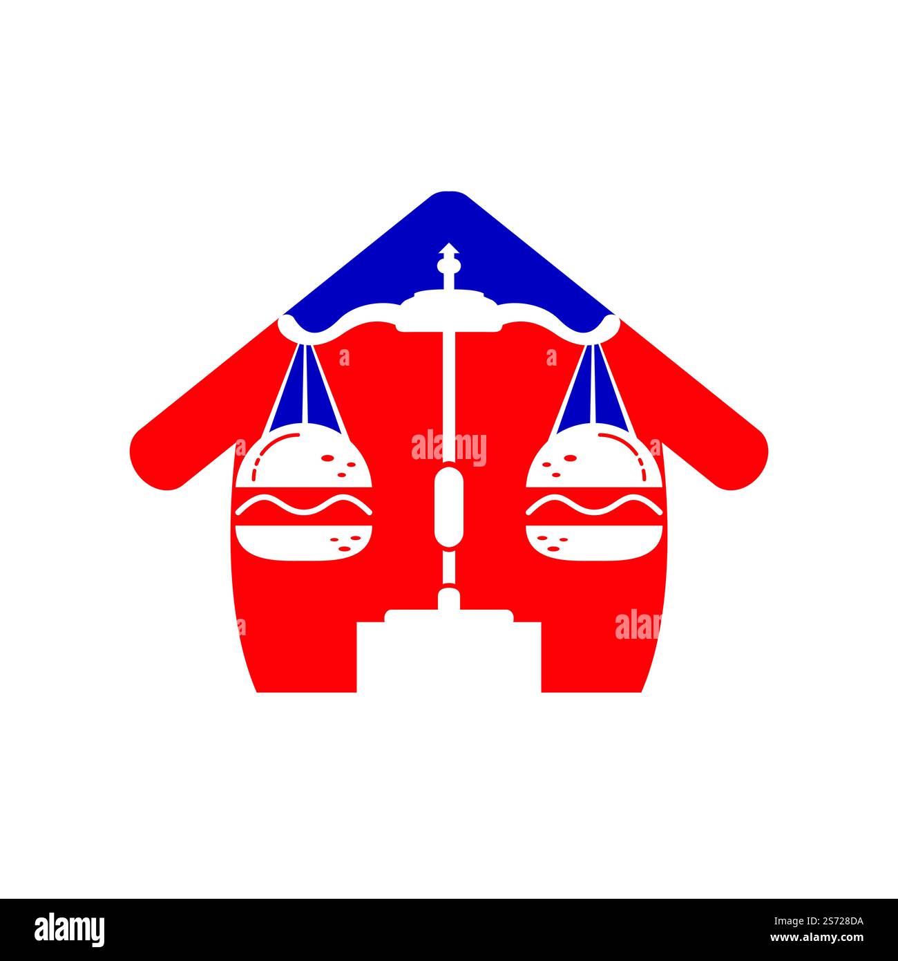 Food law vector logo design template. Law balance and burger icon ...