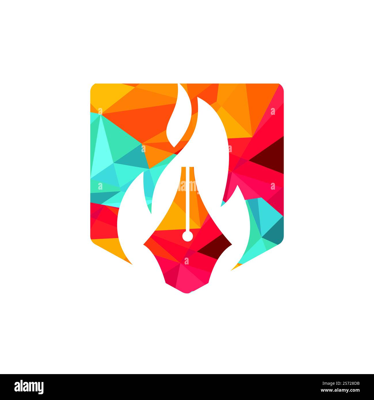 Fire Pen vector logo design concept. Hot writer vector logo icon Stock ...