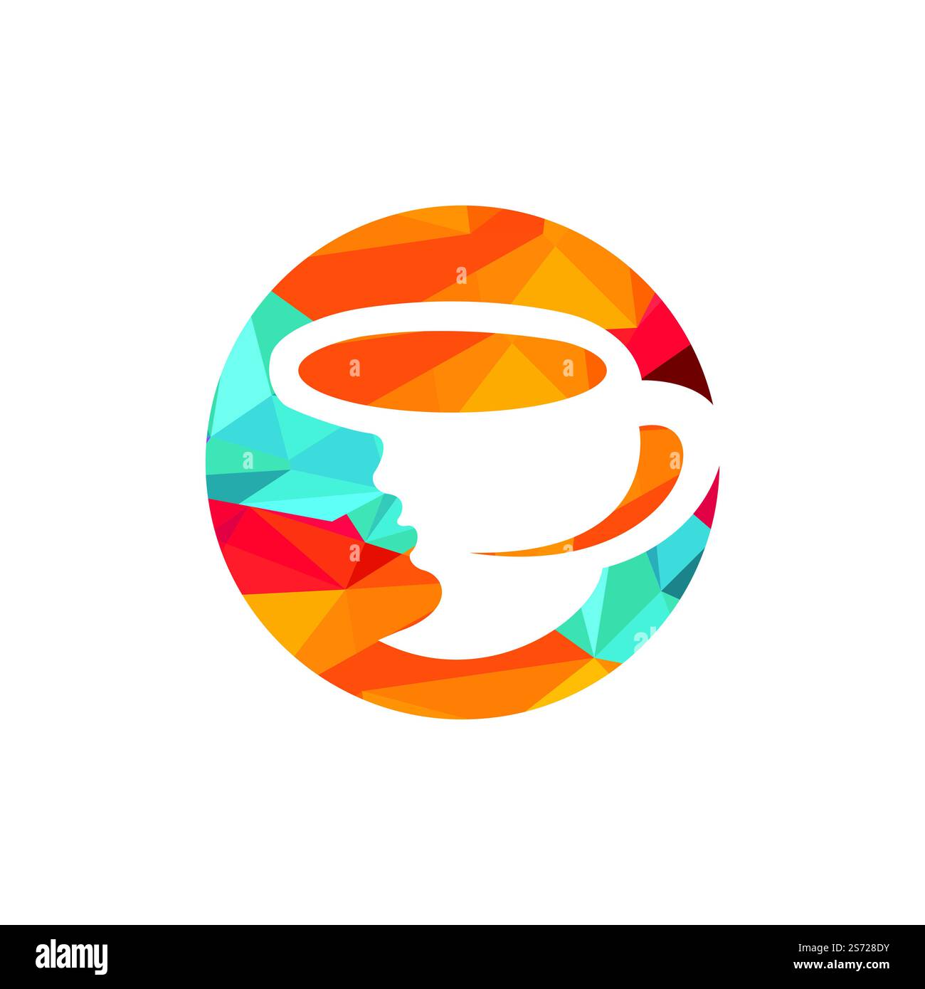 Coffee cup with women face logo vector. Coffee shop logo design Stock ...