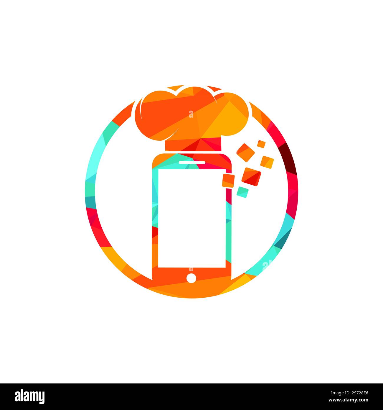 Mobile chef logo vector design. Food phone online logo vector icon ...