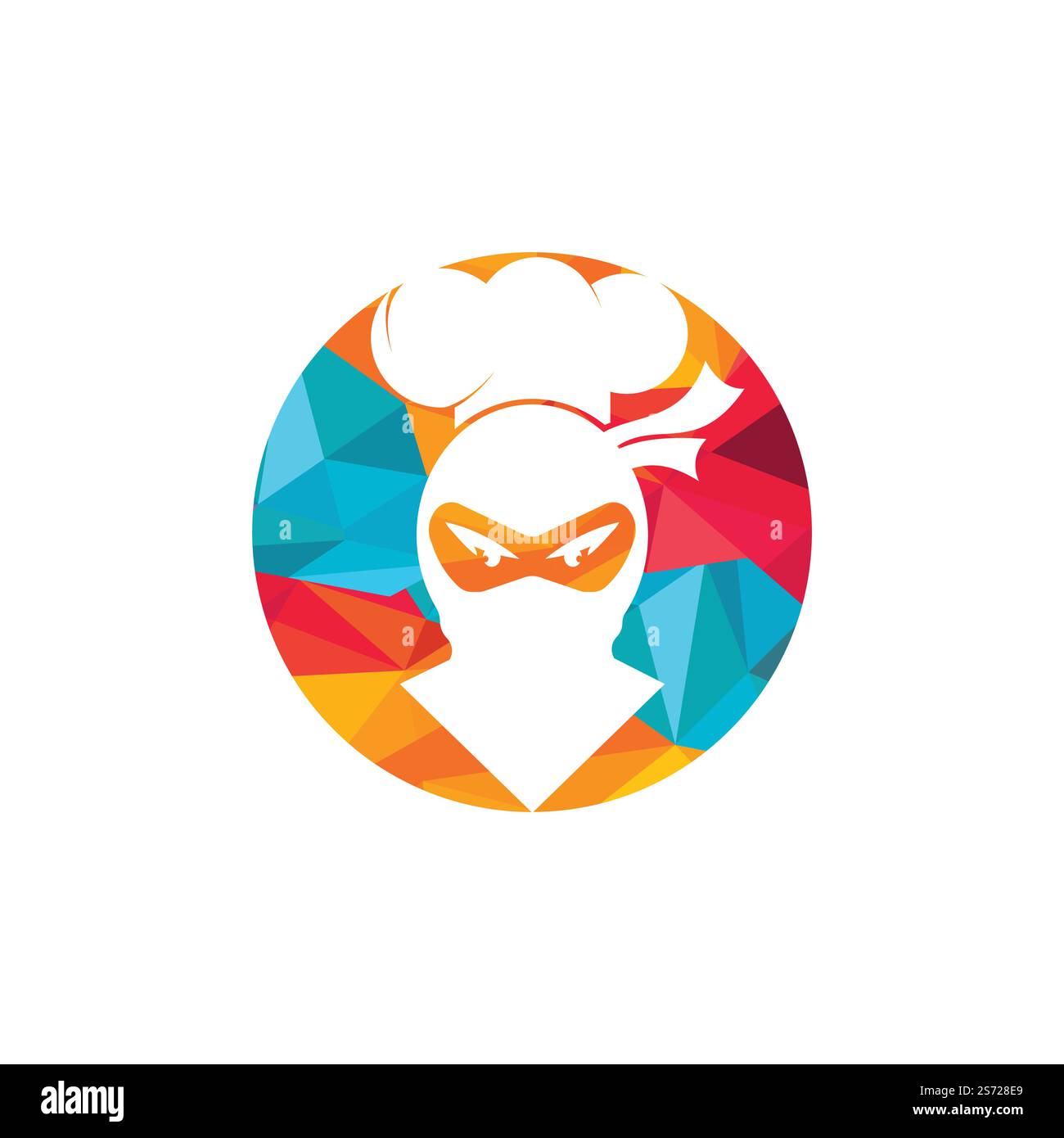 Ninja chef vector logo design. Ninja with chef hat icon Stock Vector ...