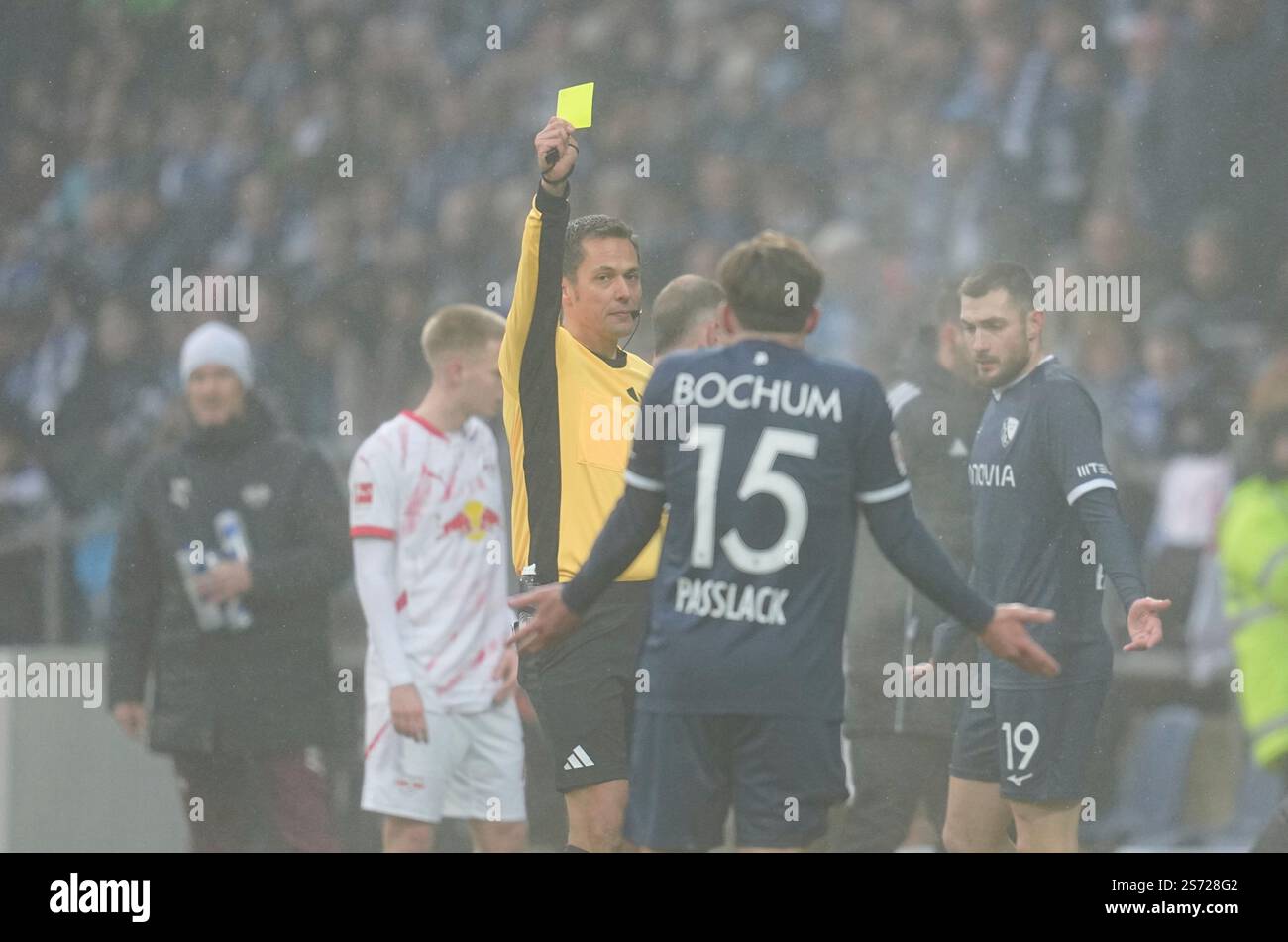 January 18 2025: Felix Passlack of VfL Bochum receives a yellow card ...
