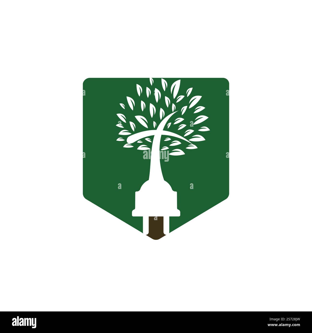 Tech church logo concept. Cord and church tree icon logo design Stock ...