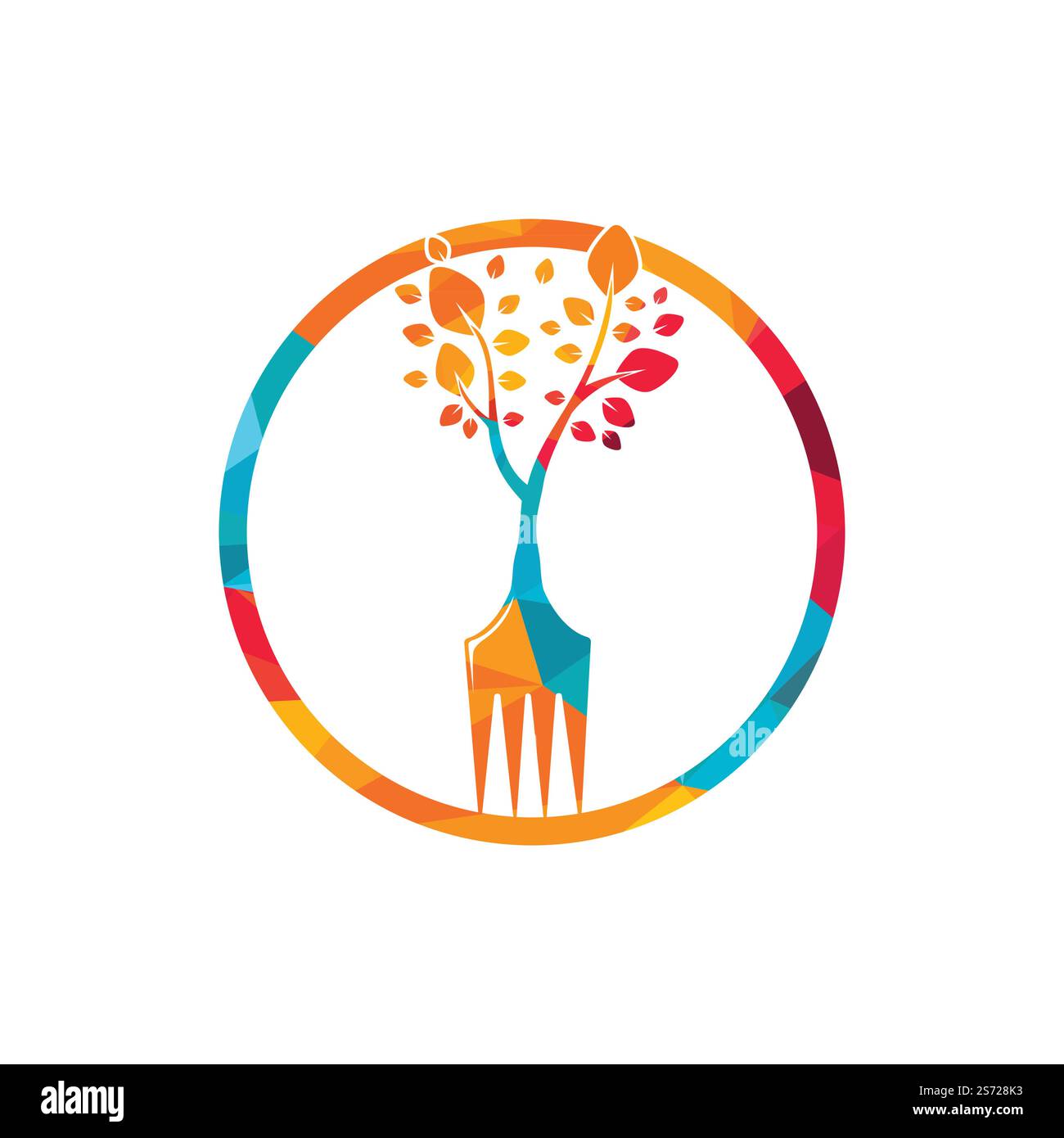 Fork tree vector logo design. Restaurant and farming logo concept Stock ...